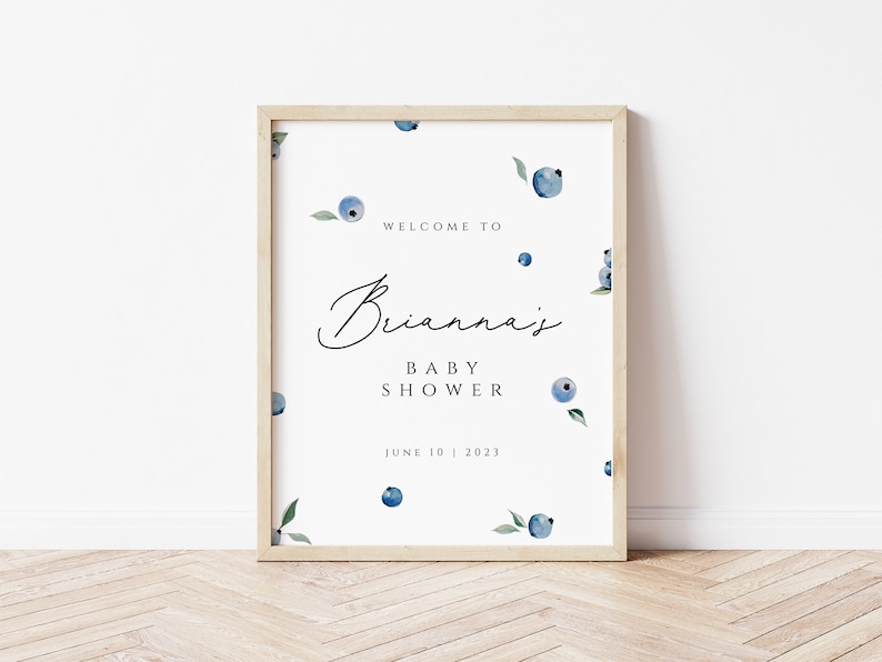 Blueberry Baby Shower Sign Welcome Sign Baby Shower Berry - Etsy
