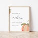 Peach Baby Shower Sign, Welcome Sign Baby Shower, Little Peach is on ...
