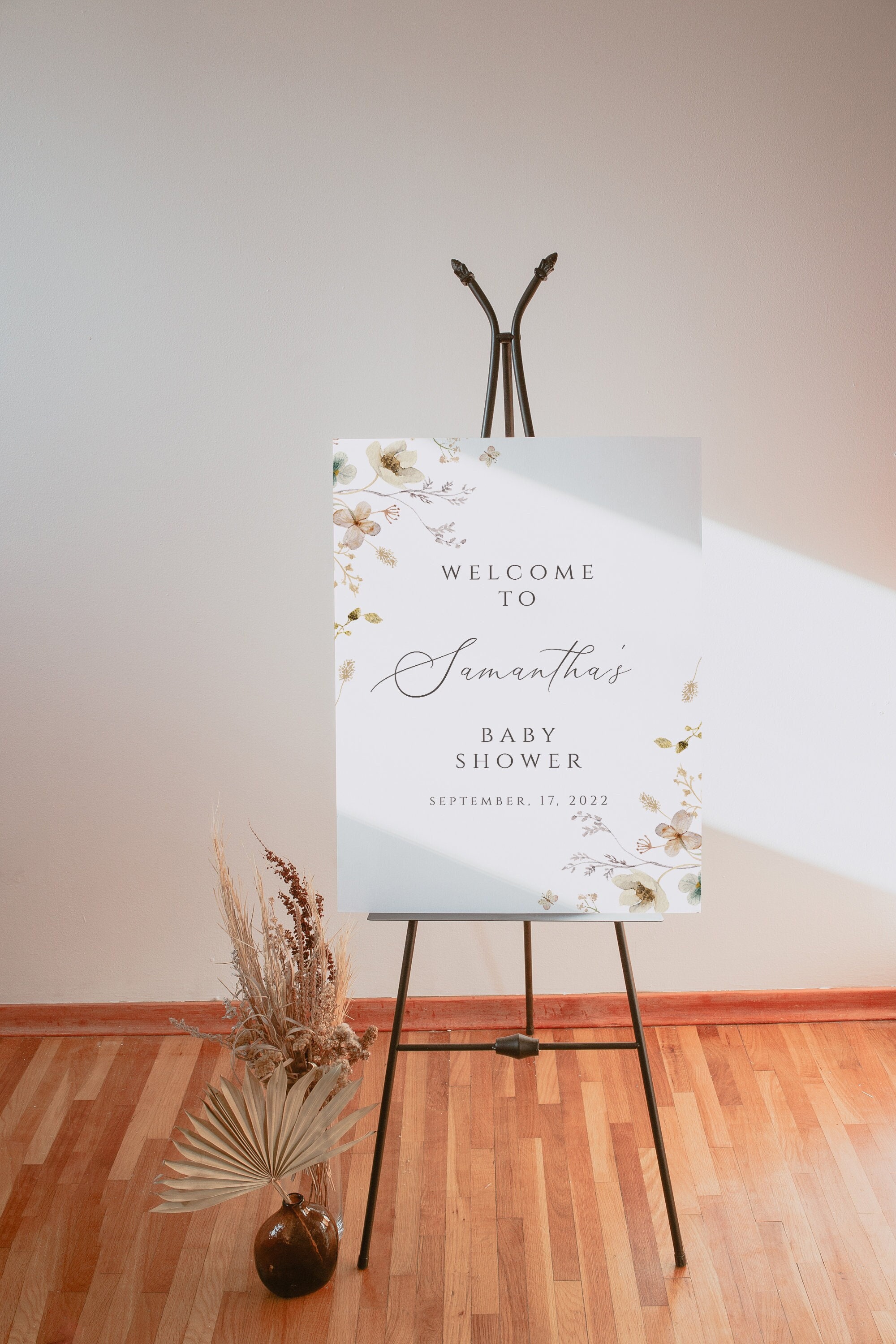 Baby Shower Welcome Sign Wildflower Welcome Sign Poster Baby - Etsy