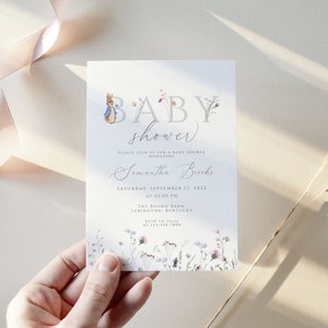 Peter Rabbit Baby Shower Invitation, Classic Peter Rabbit Baby Shower ...