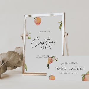 Peach Baby Shower Sign, Welcome Sign Baby Shower, Little Peach is on ...
