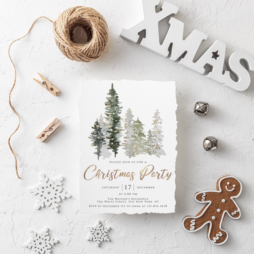 Holiday Christmas Party Invitation Template Printable Holiday Party ...
