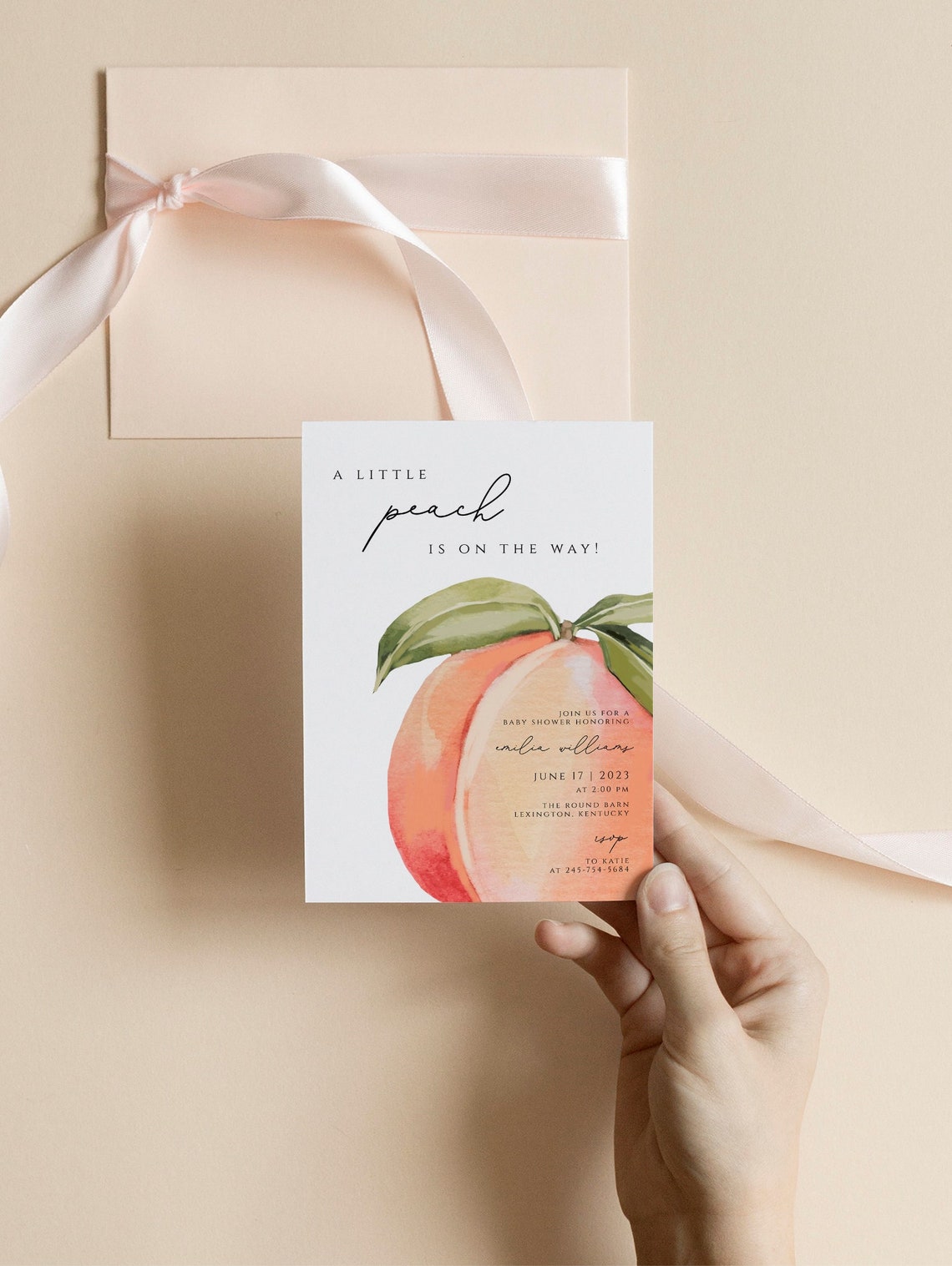 Peach Baby Shower Invitations Little Peach is on the Way - Etsy