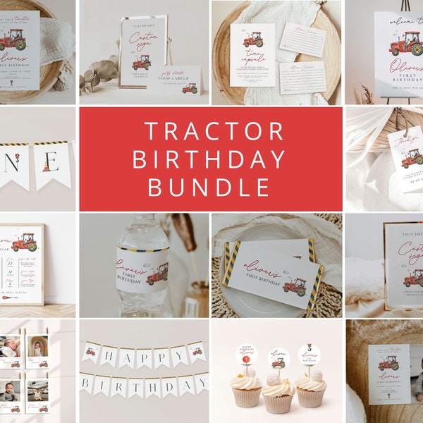 Red Tractor Birthday - Etsy
