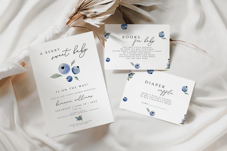 100 Editable Blueberry Baby Shower Games and Signs, Blueberry Baby ...
