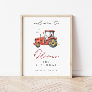 Tractor Welcome Sign, Farm Tractor Theme Birthday Welcome Sign Poster ...