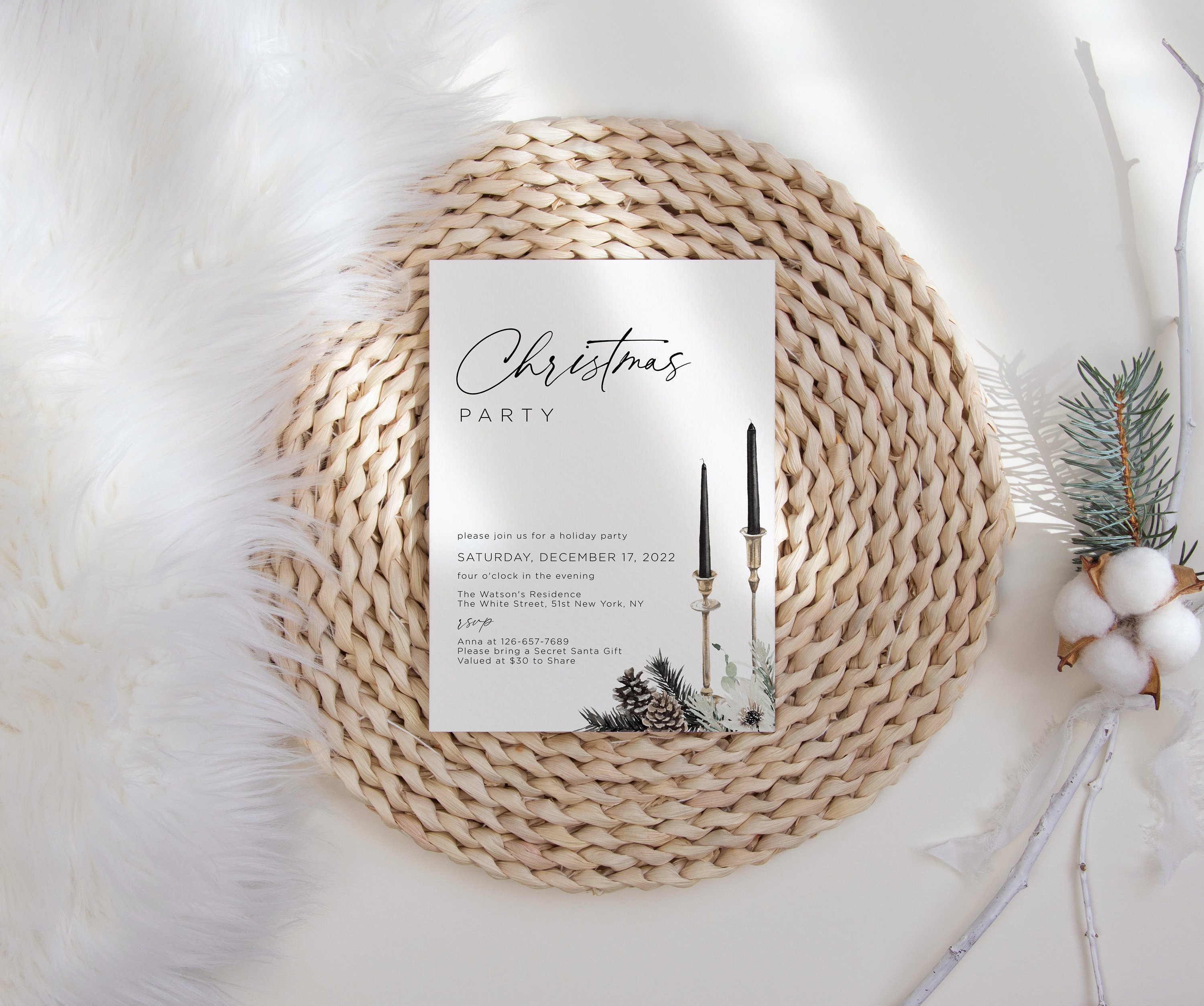 Editable Christmas Party Invitation Instant Download Holiday - Etsy