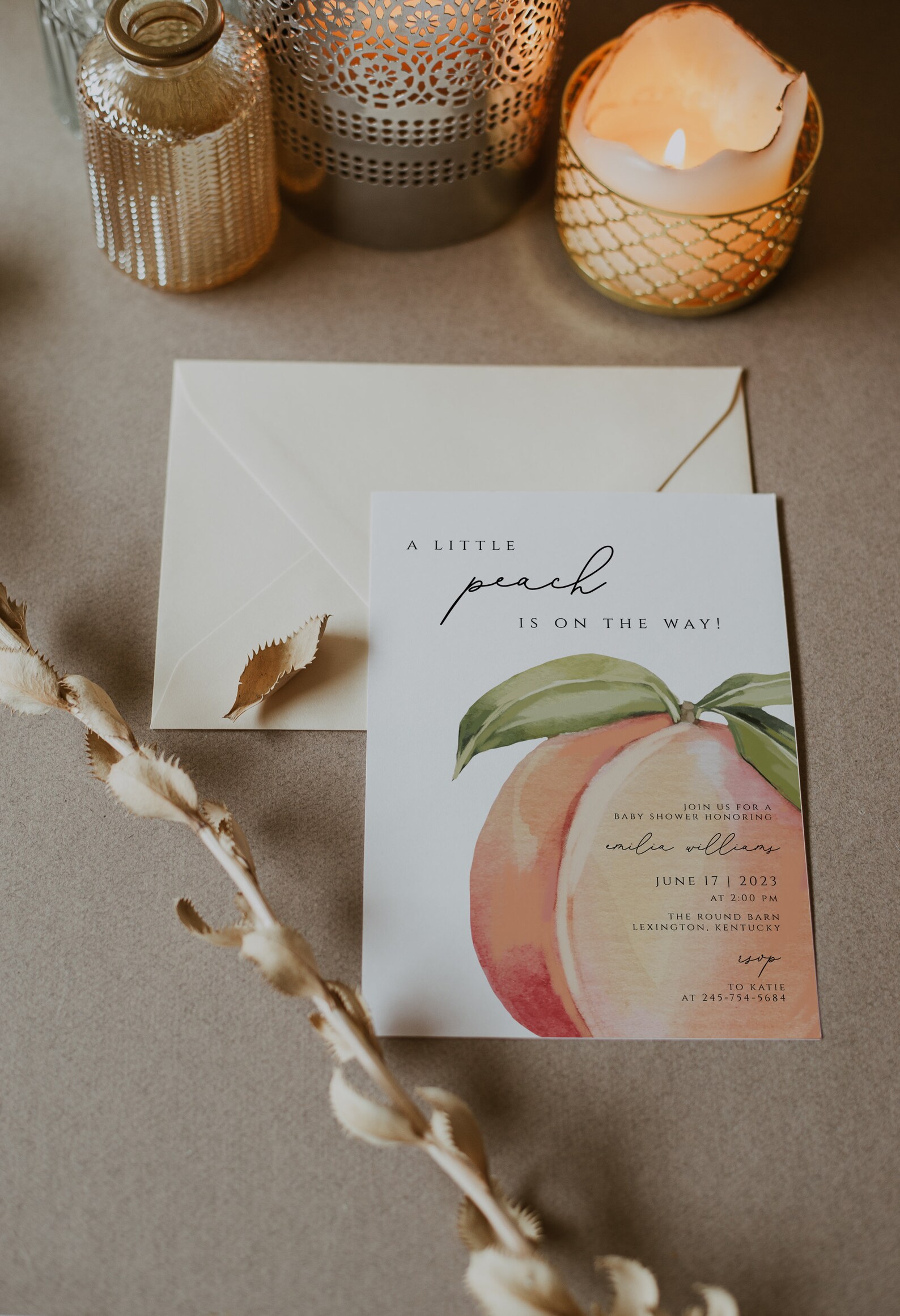 Peach Baby Shower Invitations Little Peach is on the Way - Etsy