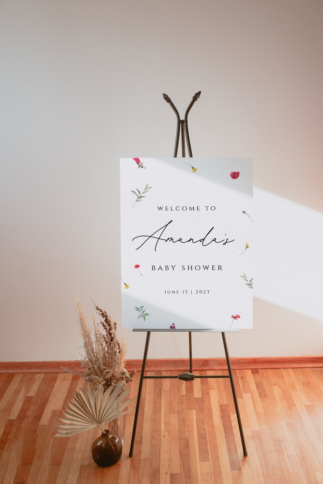 Wildflower Baby Shower Welcome Sign, Wildflower Baby Shower Party Sign ...
