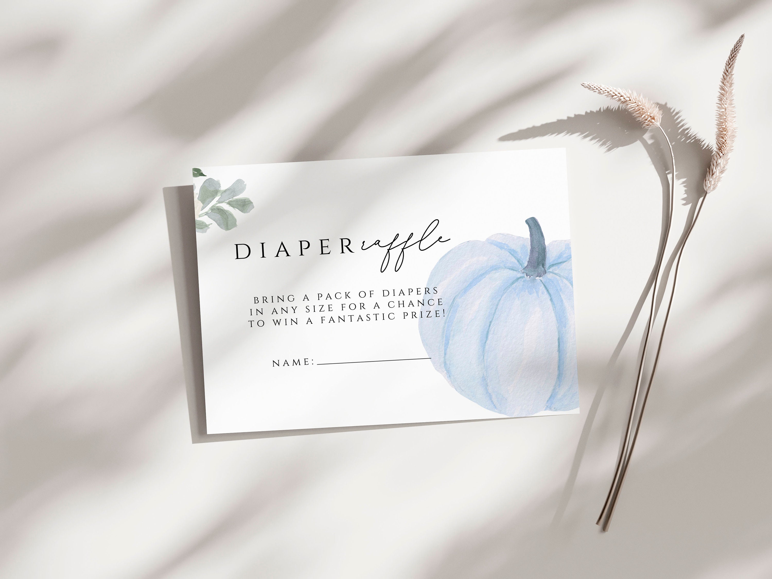 Pumpkin Baby Shower Diaper Raffle Card Little Pumpkin Diaper - Etsy