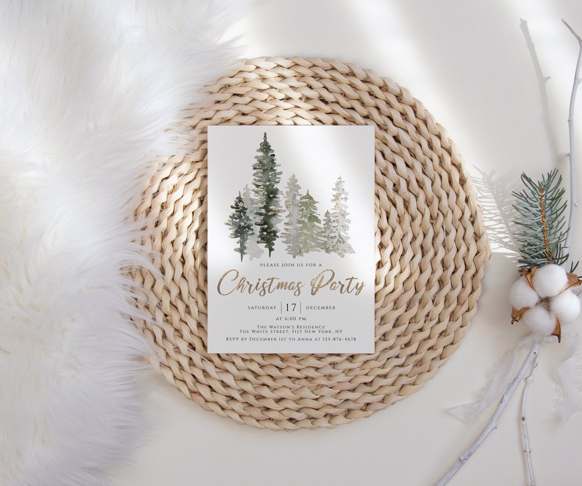 Holiday Christmas Party Invitation Template Printable Holiday Party ...