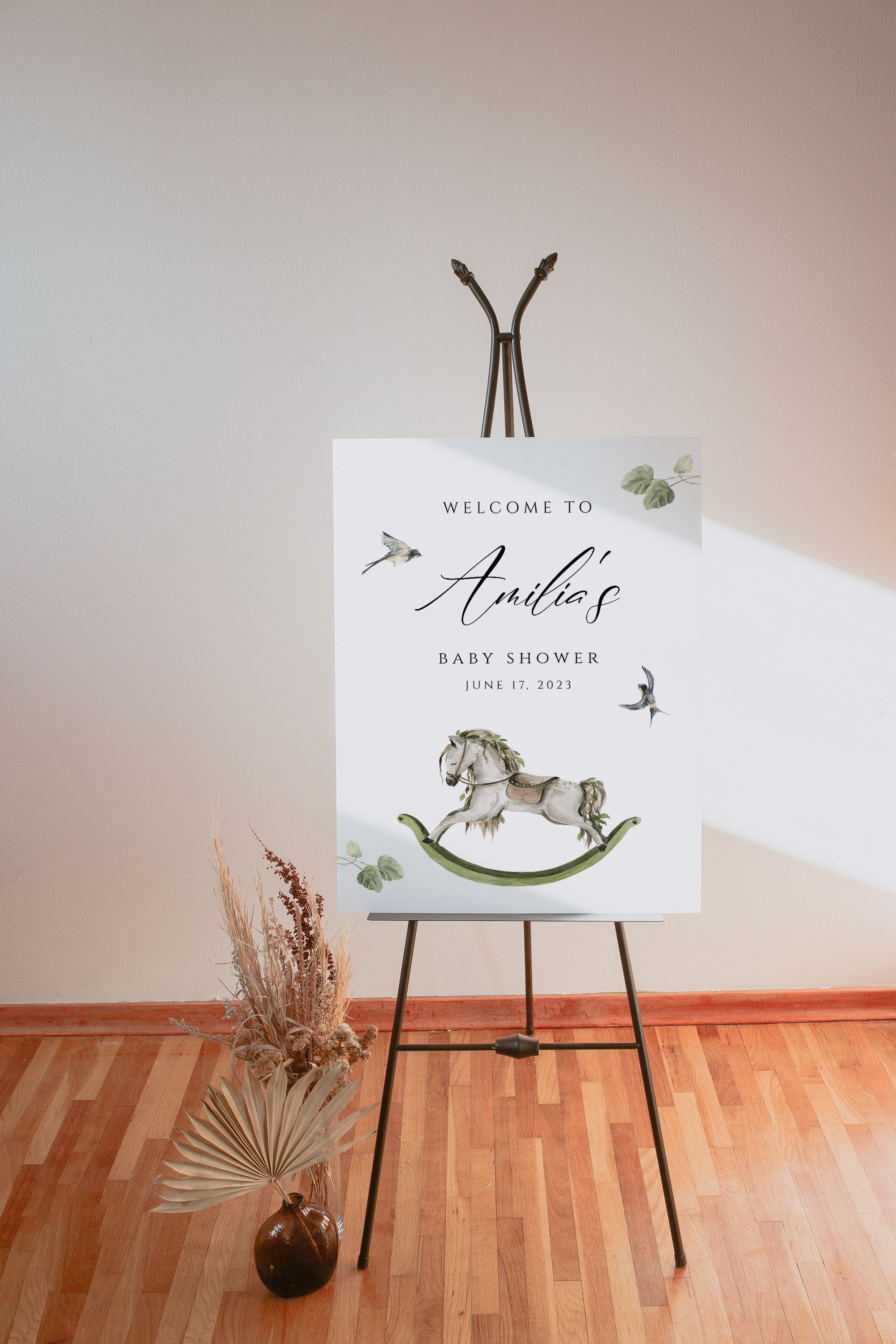 Rocking Horse Baby Shower Welcome Sign Vintage Toys Baby - Etsy