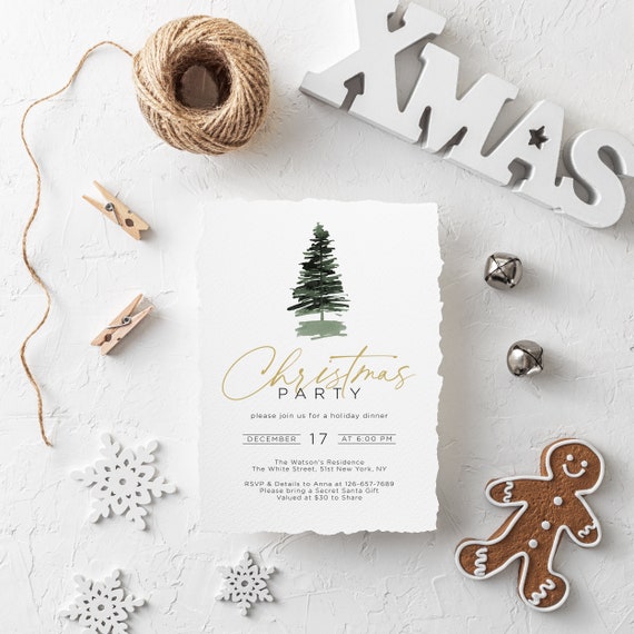 Free Modern Christmas Party Invitation Templates
