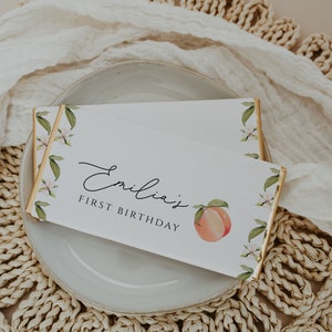 Peach Birthday Invitations, editable Peach Birthday Invitation, sweet ...