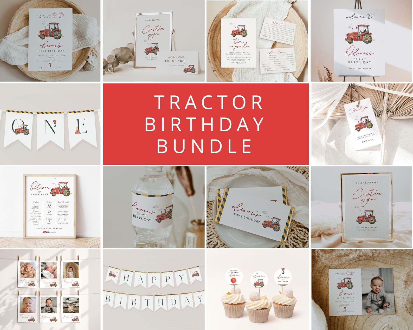 Tractor Welcome Sign, Farm Tractor Theme Birthday Welcome Sign Poster ...