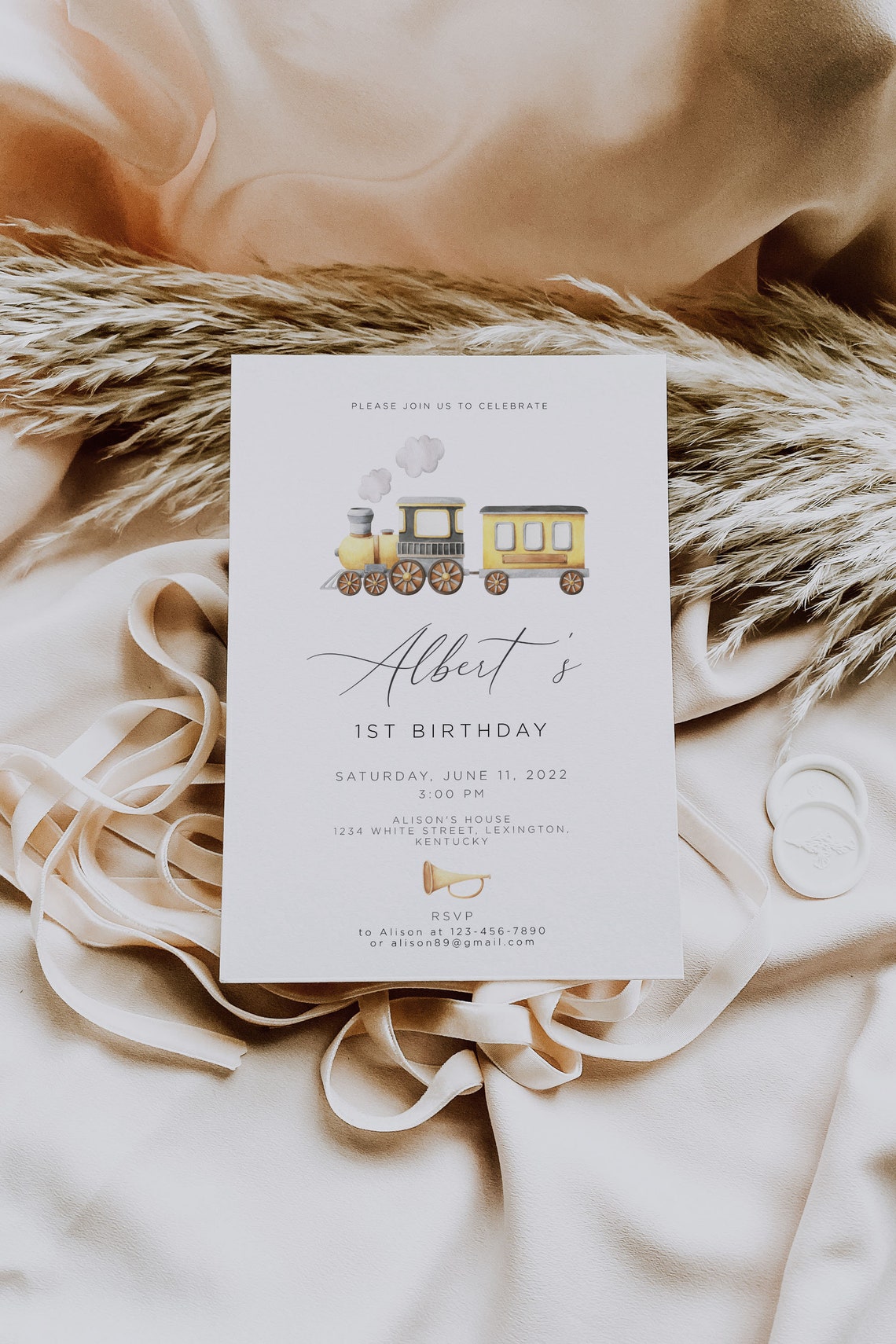 Train Birthday Invitation Train First Birthday Invitation - Etsy