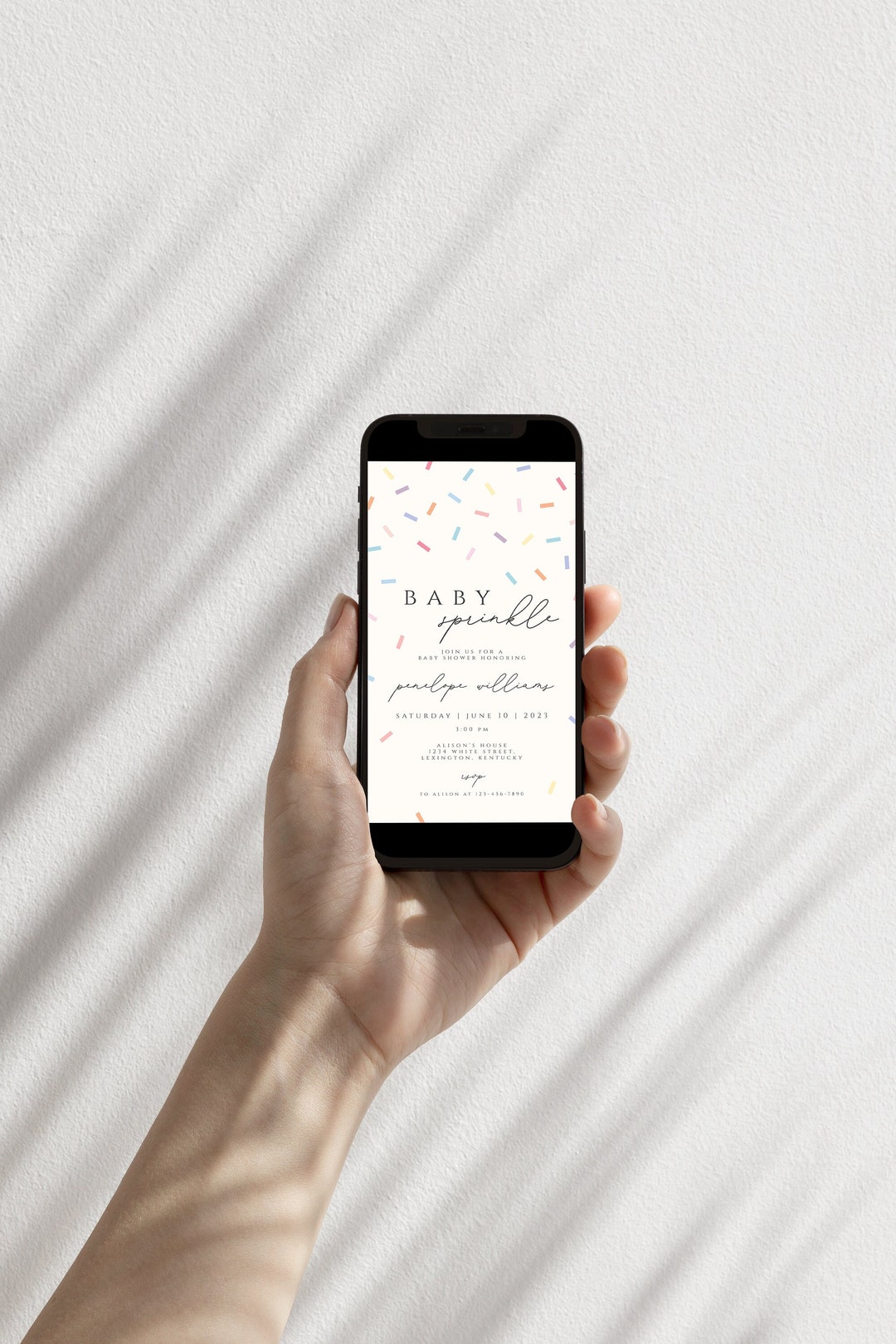 Baby Sprinkle Electronic Invitation Evite, Editable Confetti Baby ...