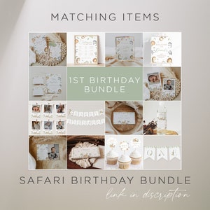 Safari Welcome Sign, EDITABLE Wild One Birthday Welcome Sign, Safari ...