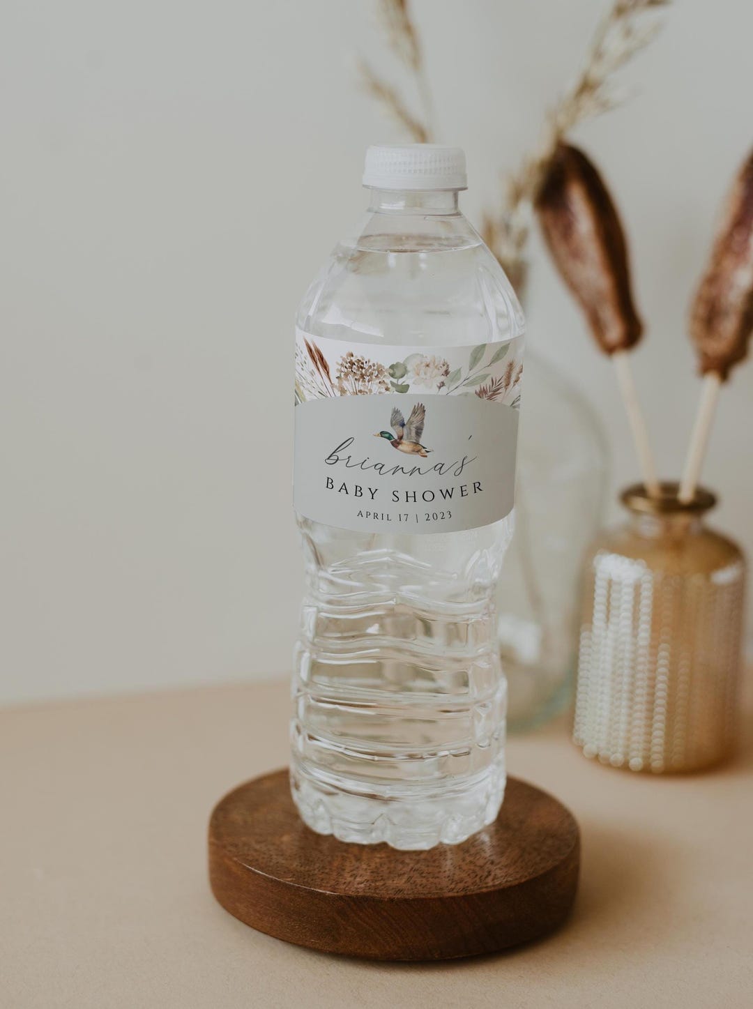Mallard Duck Baby Shower Water Bottle Label, Mallard Baby Shower Bottle ...