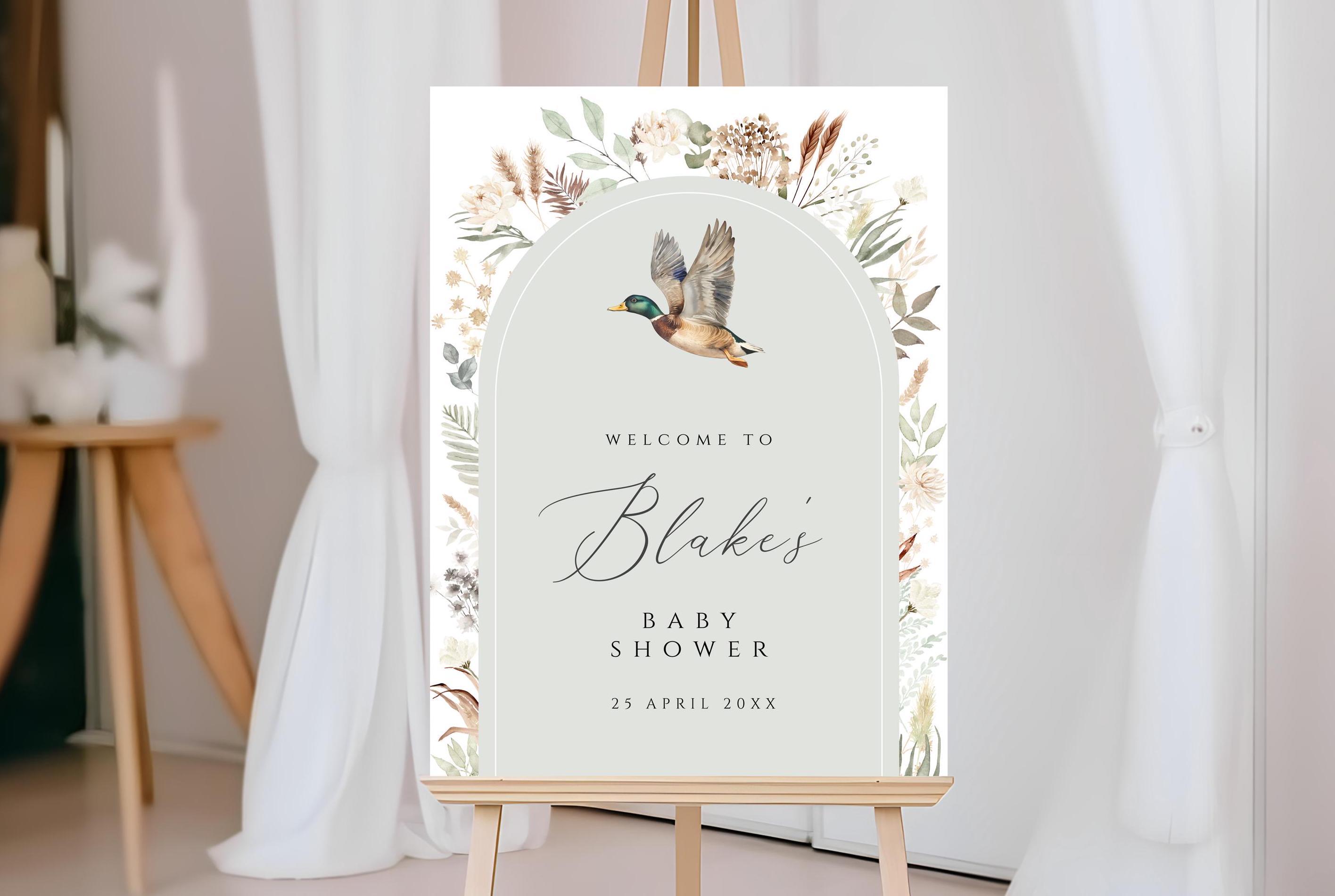 Mallard Duck Baby Shower Welcome Sign, Duck Hunting Arch Welcome Sign ...