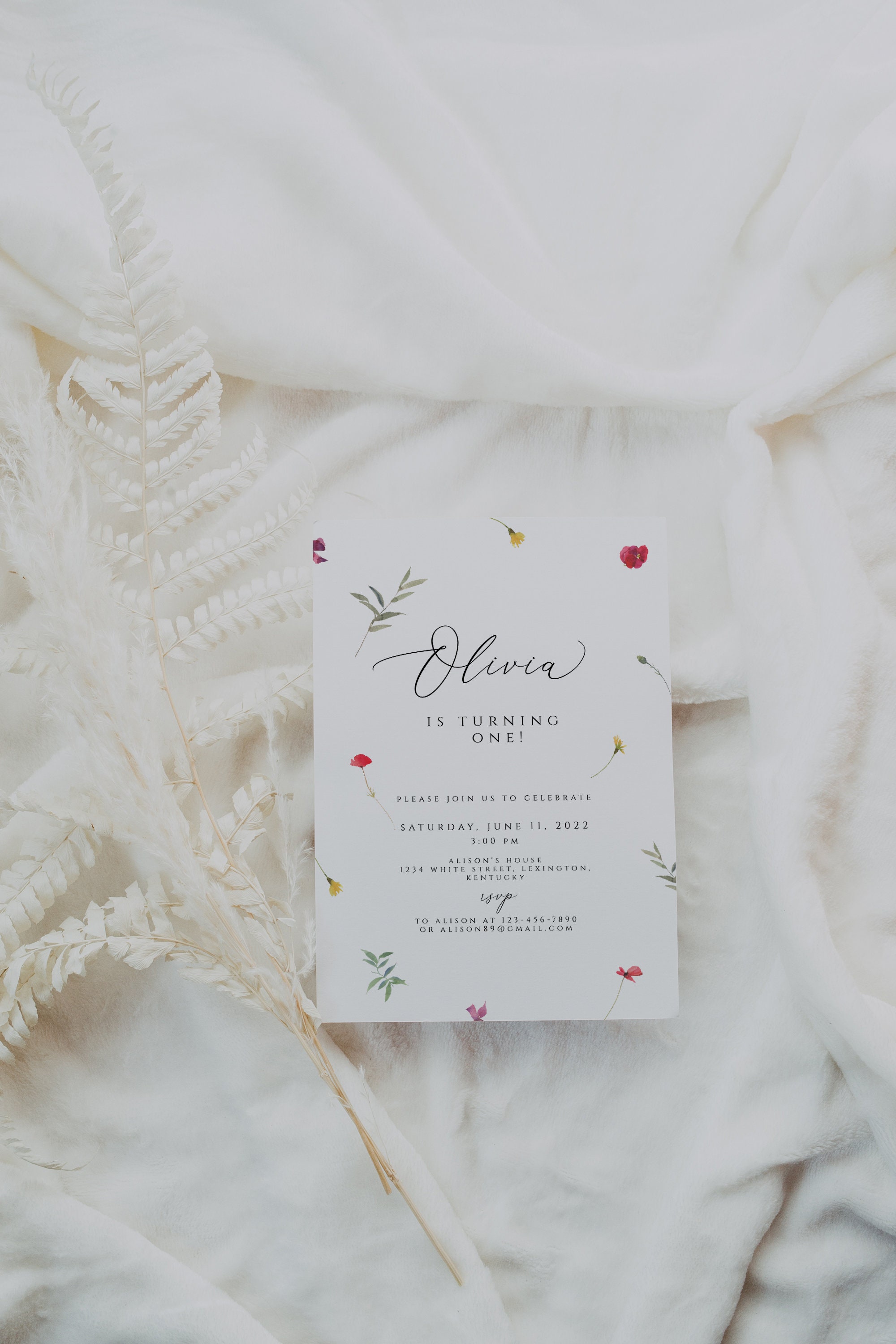 Wildflower Birthday Party Invitation Wild Flowers Birthday - Etsy