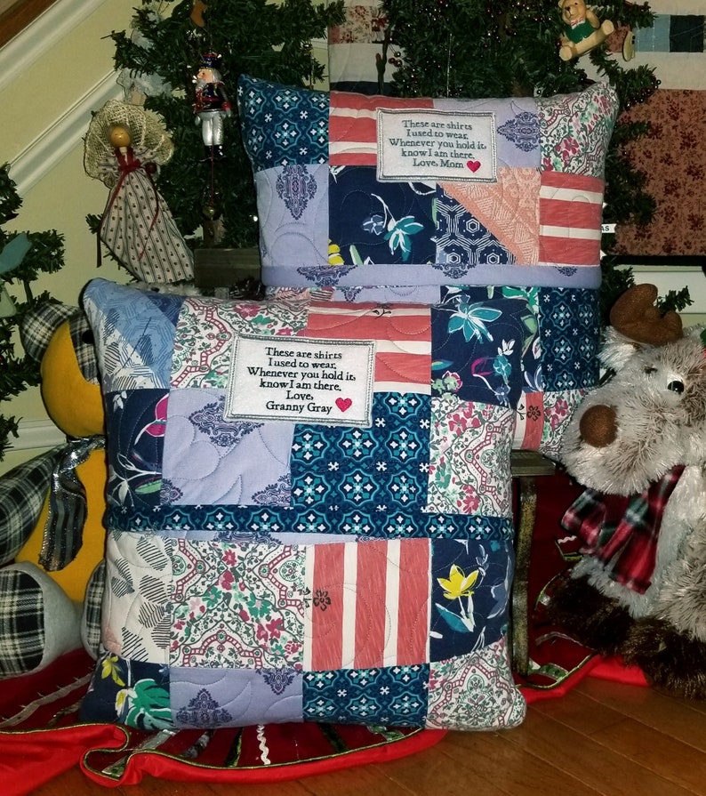 MEMORY PILLOW Made From Loved Ones Clothing - Etsy