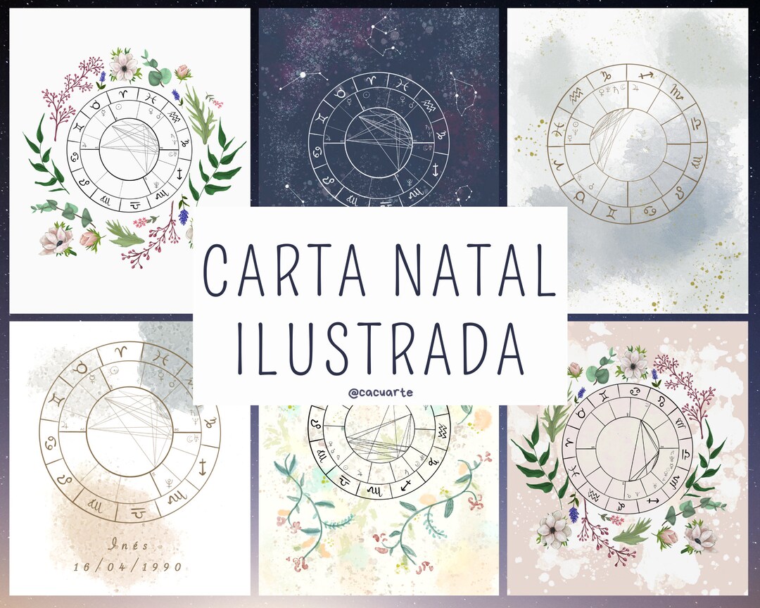 ILLUSTRATED NATAL CHART With Personalized Natal Report only - Etsy