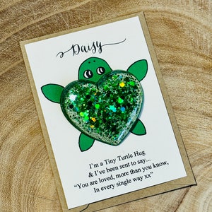 Tiny Turtle Pocket Hug & Hug. Customisable Pocket Hug, Token Gift ...