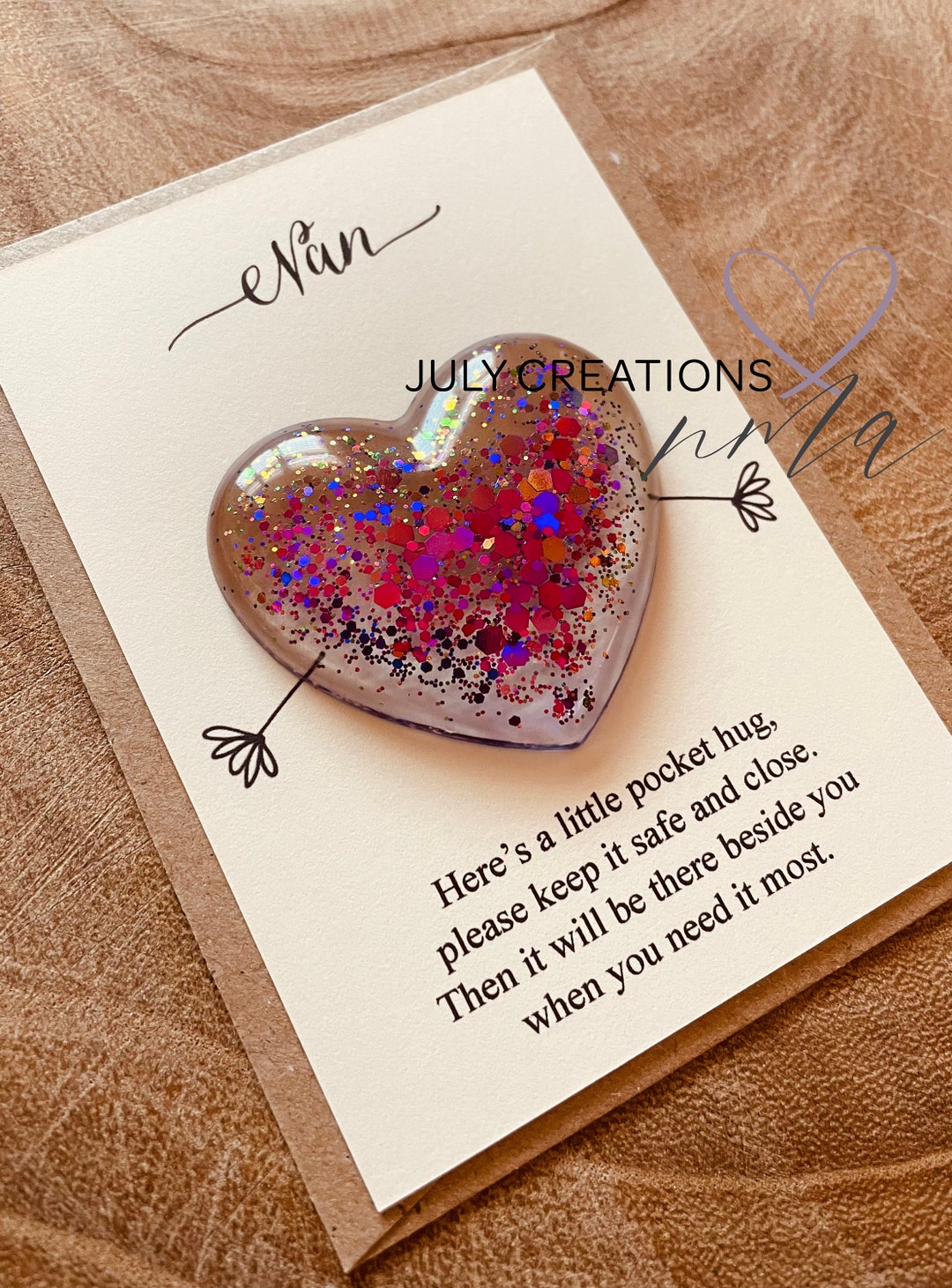 Nan Pocket Hug and Gift Card, Nan Letterbox Gift With Hug and Card. Nan ...