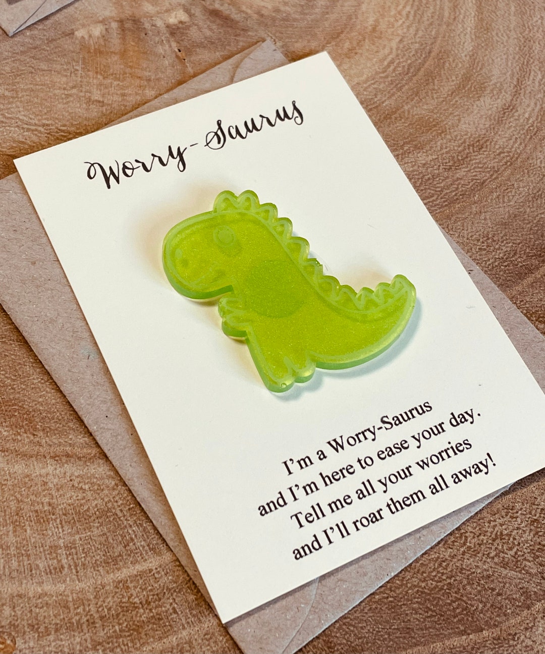 Pocket Dinosaur Worry Token, Worry Stone for Separation Anxiety ...