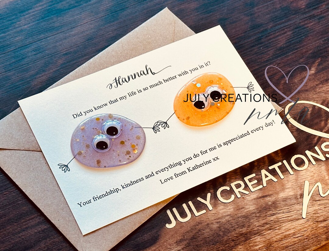 Custom Friendship Card & Magnetic Blobs. Thank You Friend Card ...