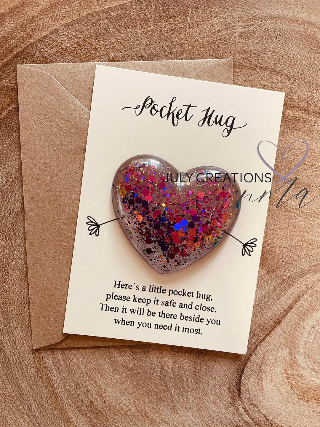 Pocket Hug With Card and Envelope. Friendship Gift. Affirmation Hug - Etsy