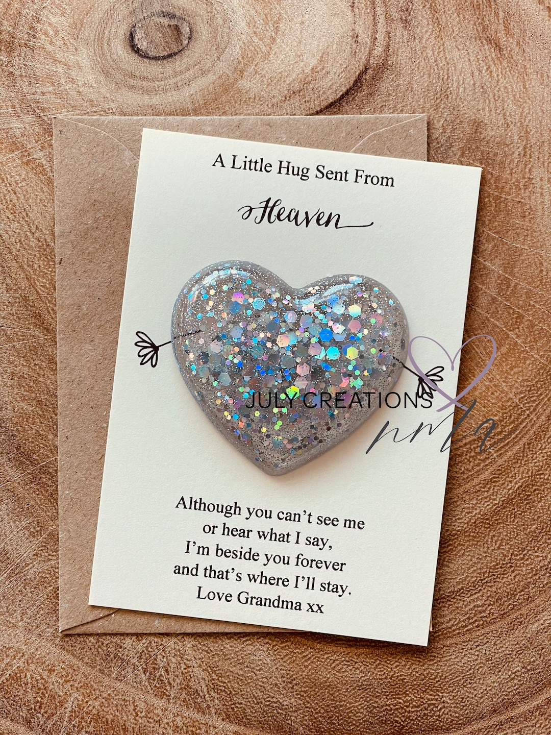 Bereavement Gift: Handmade Resin Heart Hug, Grief Token & Card - Etsy
