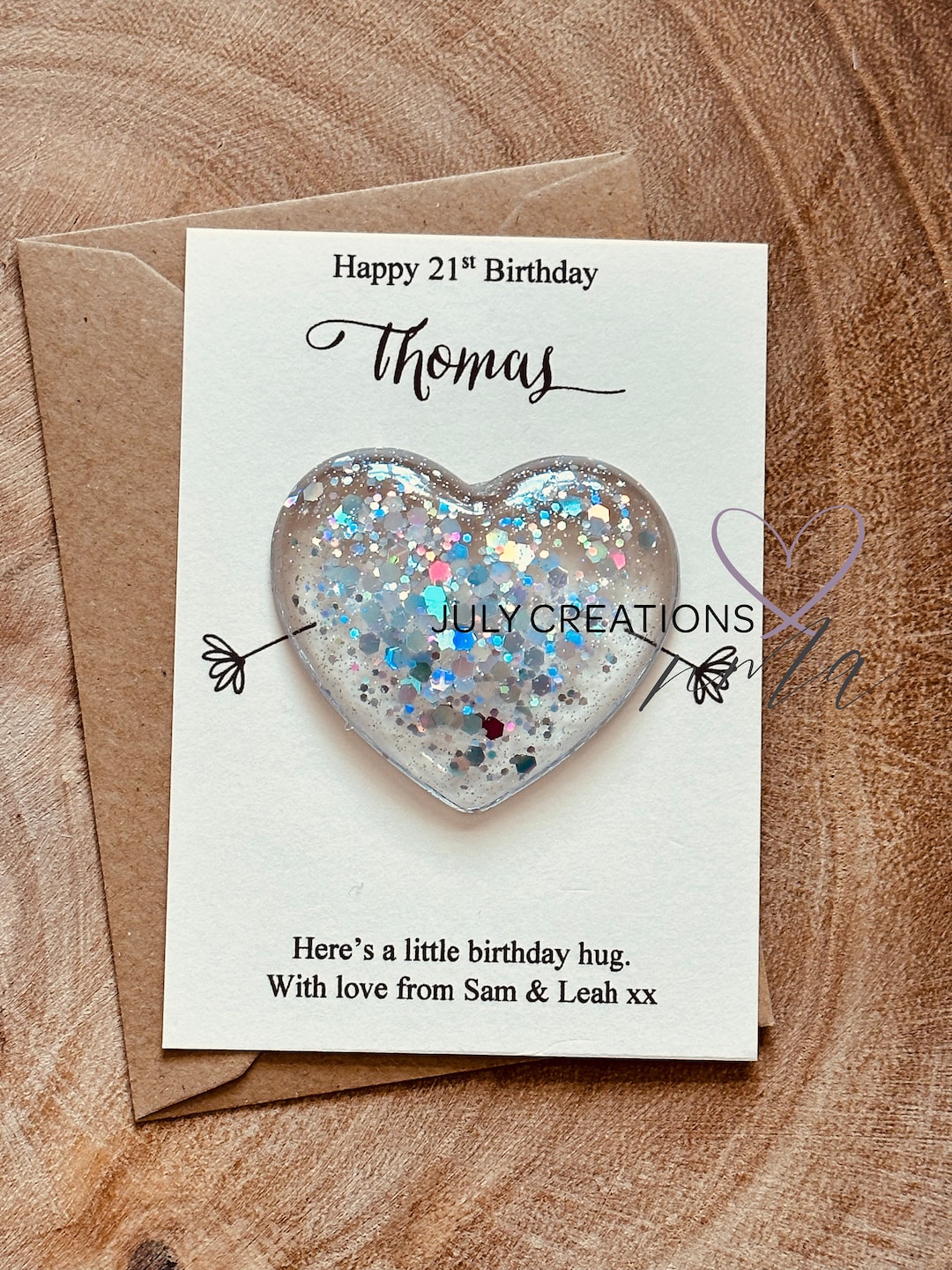 Customisable Birthday Card & Hug. Handmade Pocket Hug Gift. Letter Box ...