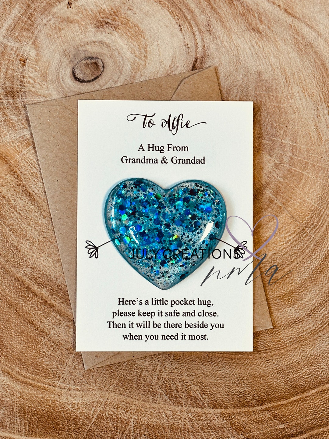 Custom 'A Hug From' Pocket Hug & Card. Letter Box Gift, Daughter Hug ...