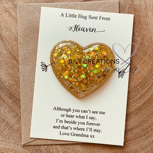 Bereavement Gift: Handmade Resin Heart Hug, Grief Token & Card - Etsy UK