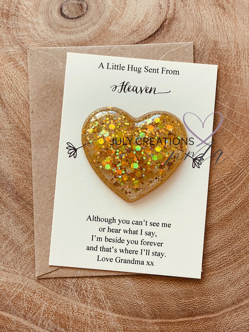Bereavement Gift: Handmade Resin Heart Hug, Grief Token & Card - Etsy