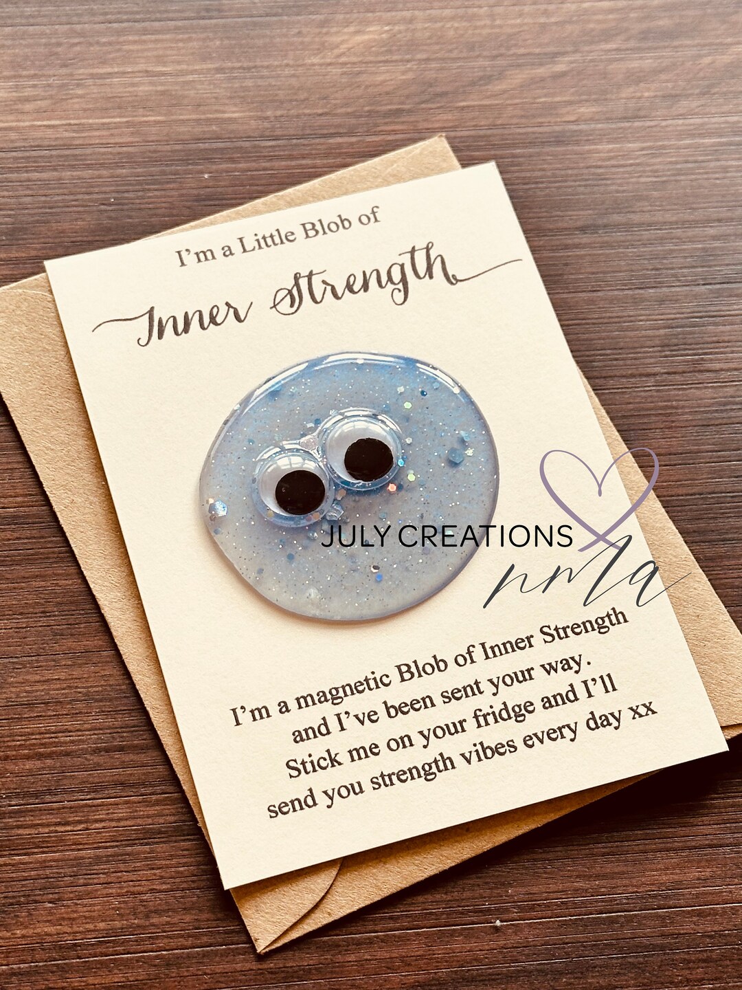 Blob of Inner Strength Card & Magnet Gift. Sending Inner Strength Vibes ...