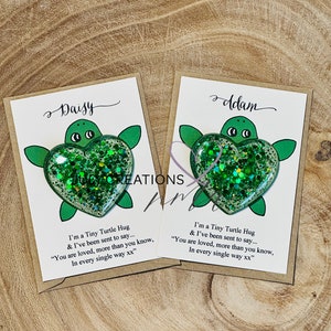Tiny Turtle Pocket Hug & Hug. Customisable Pocket Hug, Token Gift ...