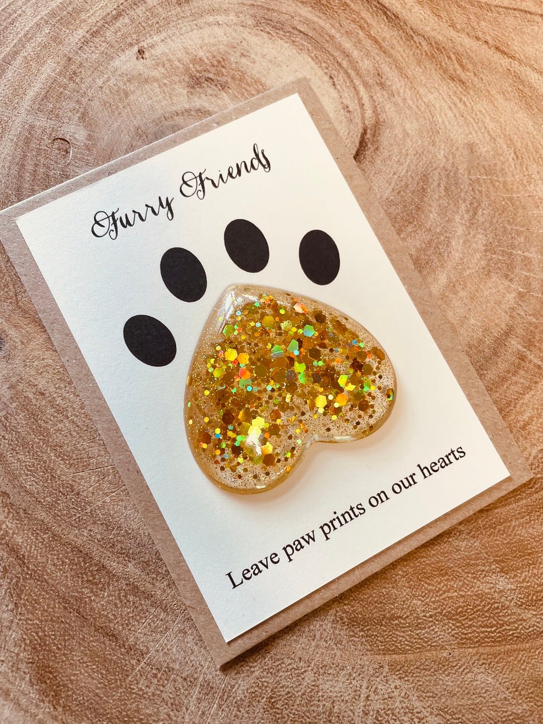 Paw Print Pocket Hug & Gift Card. Furry Friend Card and Hug, Cat Lover ...