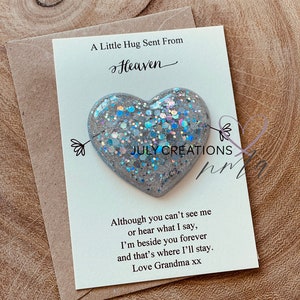 Bereavement Gift: Handmade Resin Heart Hug, Grief Token & Card - Etsy