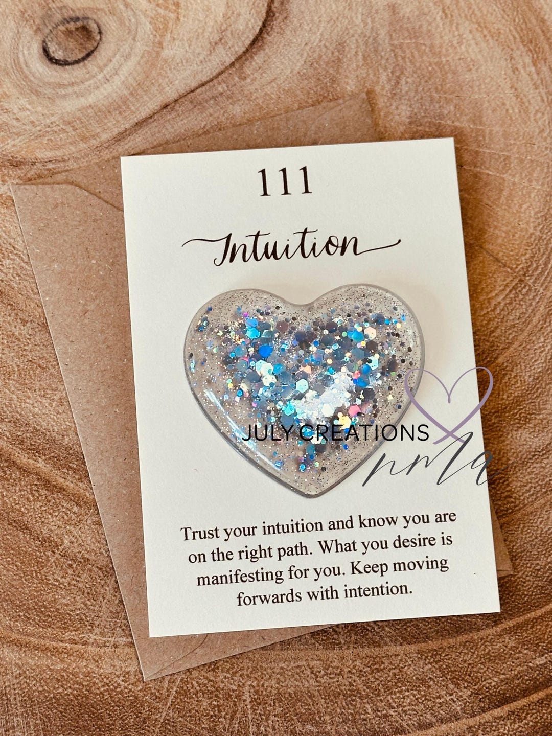 111 Angel Number Pocket Hug: Intuition Gift Card & Envelope - Etsy