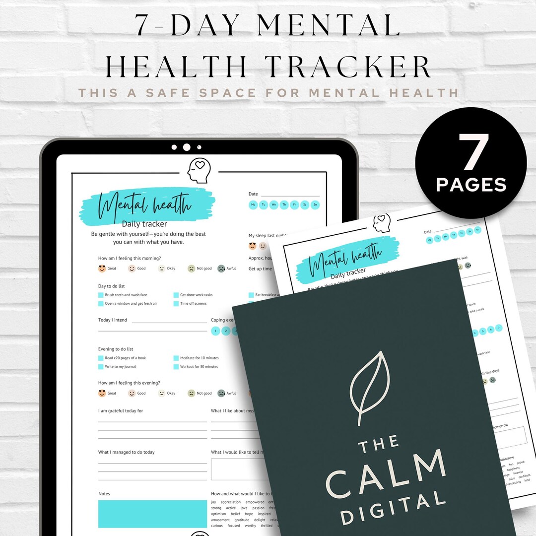 7-day Mental Health Tracker | Printable Mood and Self-care Journal ...