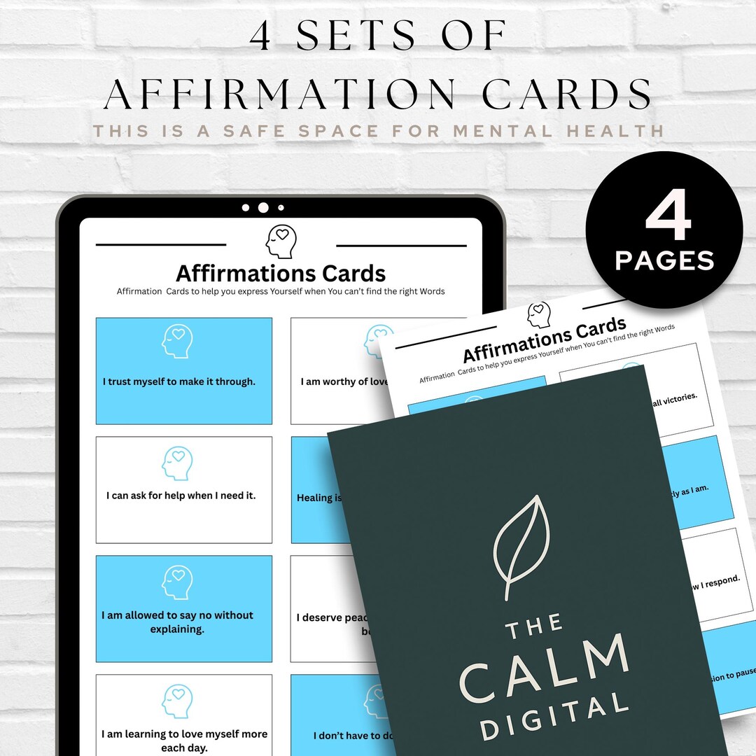 Mental Health Affirmation Cards | 32 Printable Self-care Quotes (PDF ...