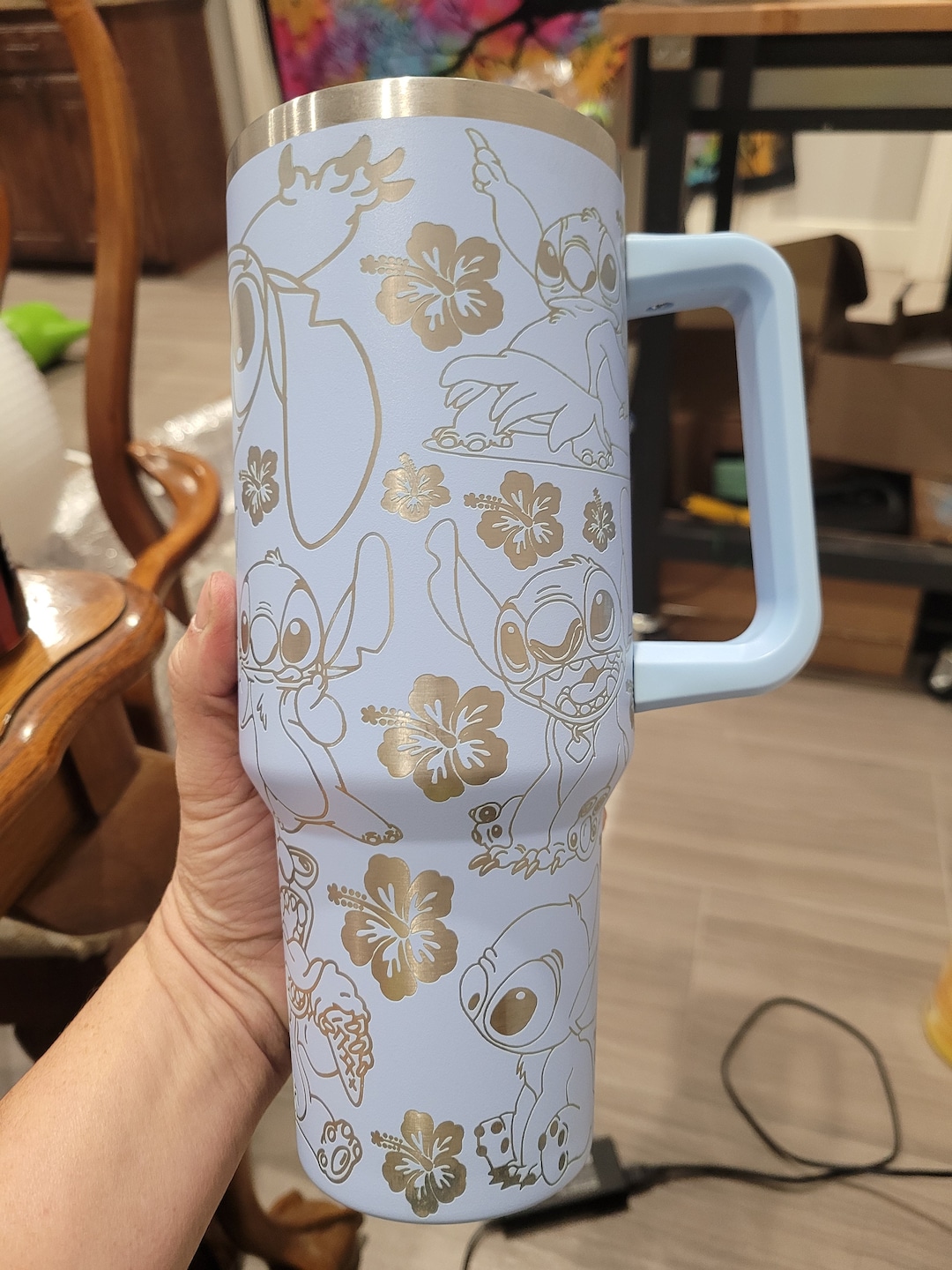 Engraved Stitch Cup 40 Oz With Handle - Etsy