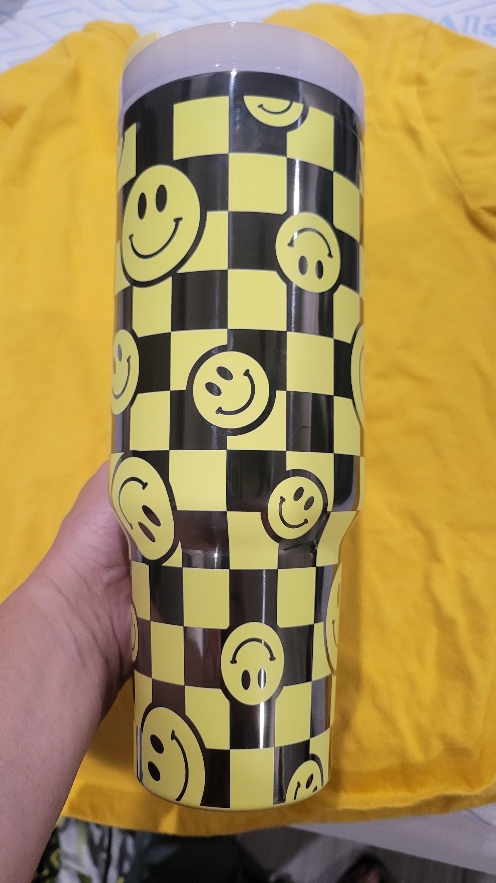 Smiley Face Cup 40 Oz Engraved - Etsy