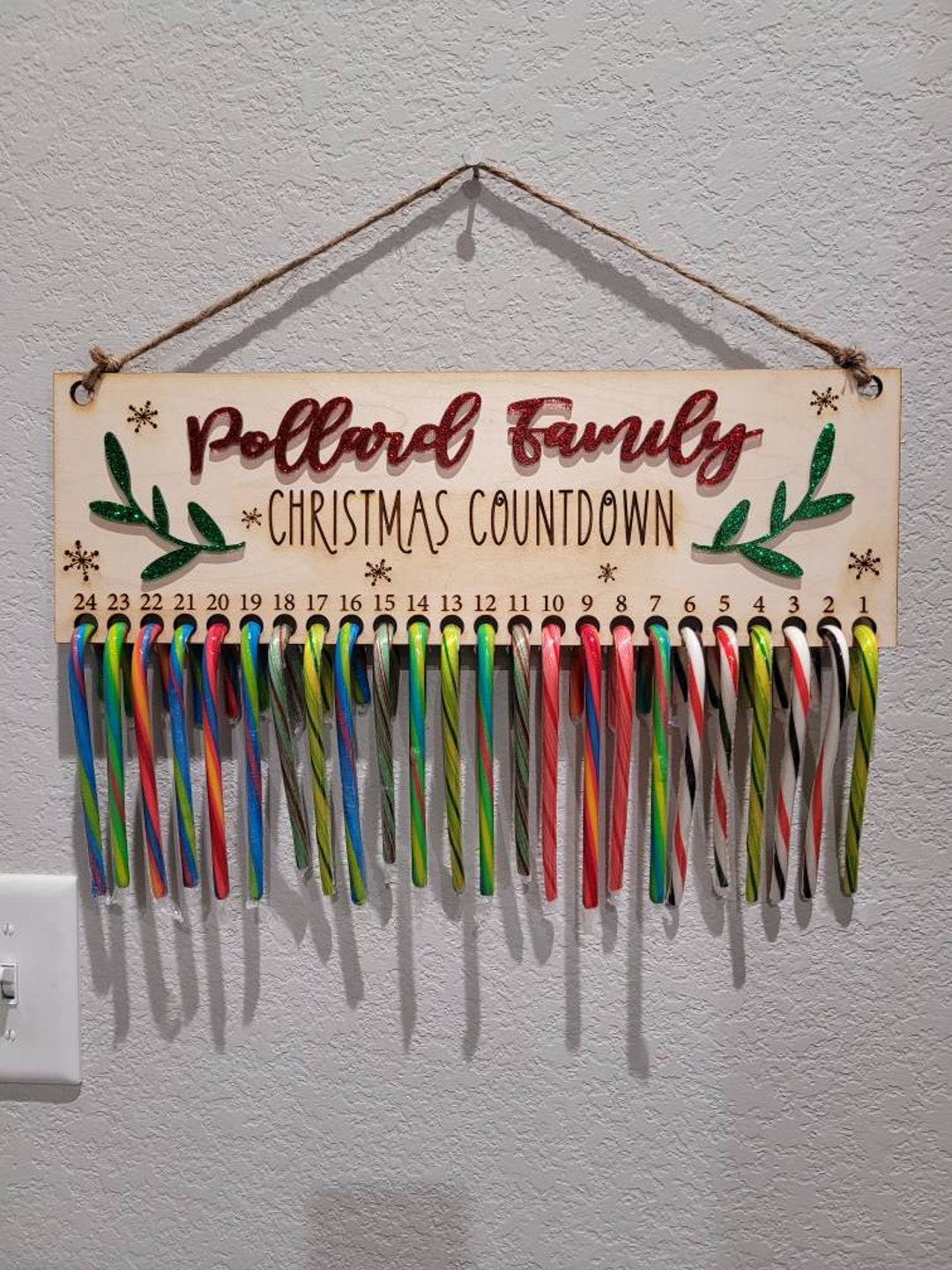 Candy Cane Christmas Countdown - Etsy