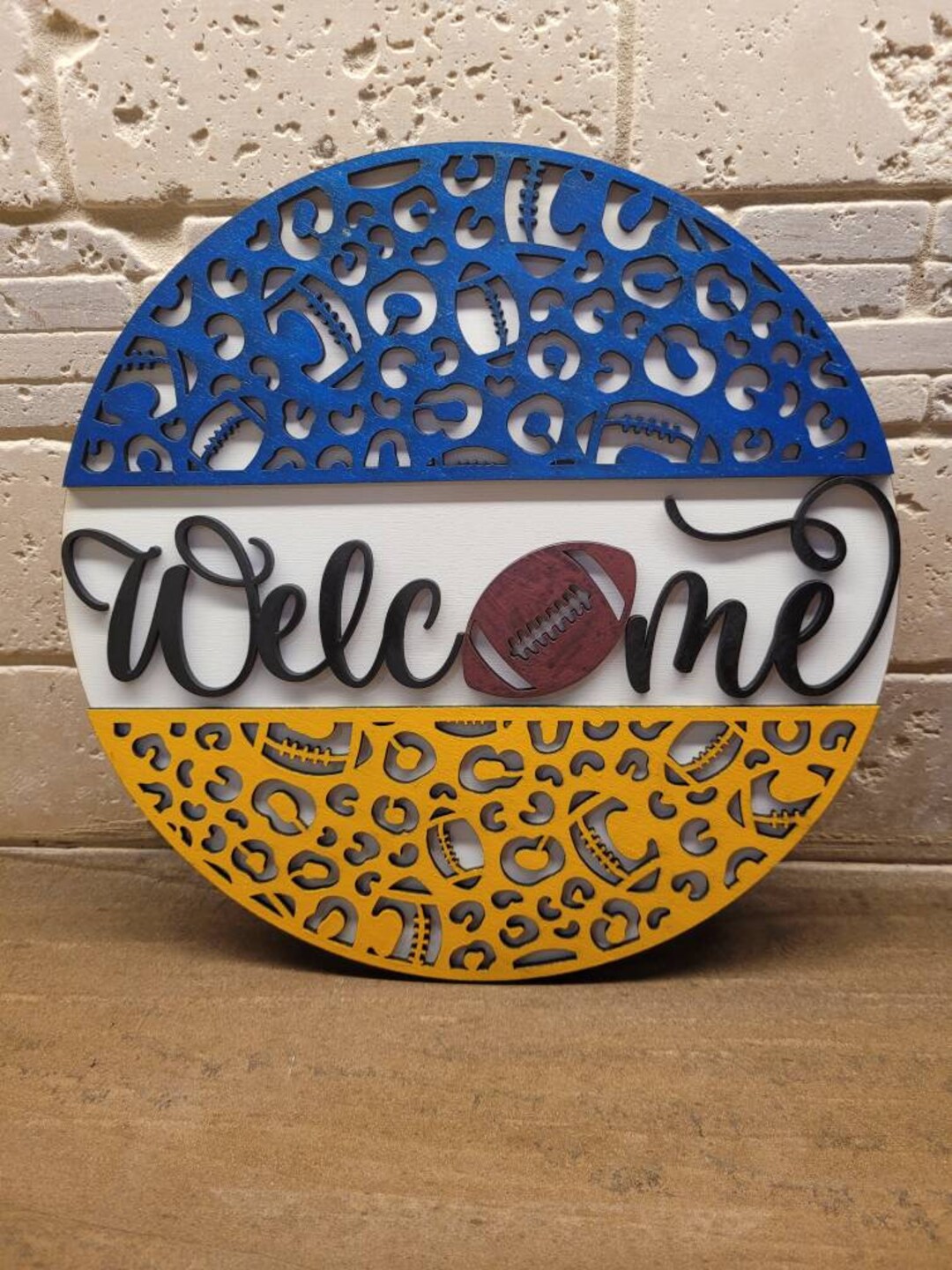 Football Welcome Sign With School Colors - Etsy