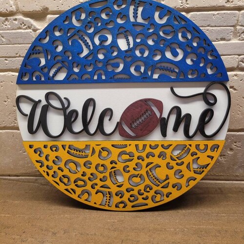 Football Welcome Sign With School Colors - Etsy