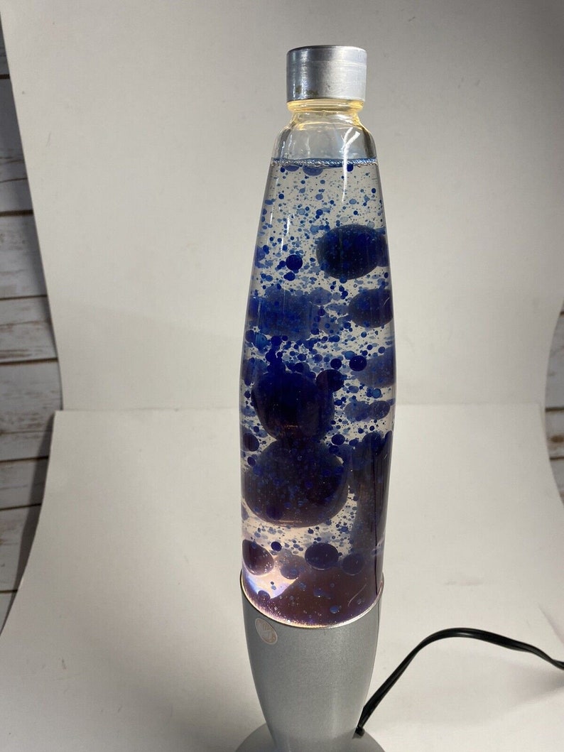 Vintage Lava Lamp Dark Blue Silver Base NO CAP 2000s Tested and Working ...